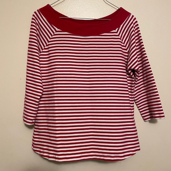 Kim Rogers | Tops | Kim Rogers Top 34 Length Sleeve Red And White ...